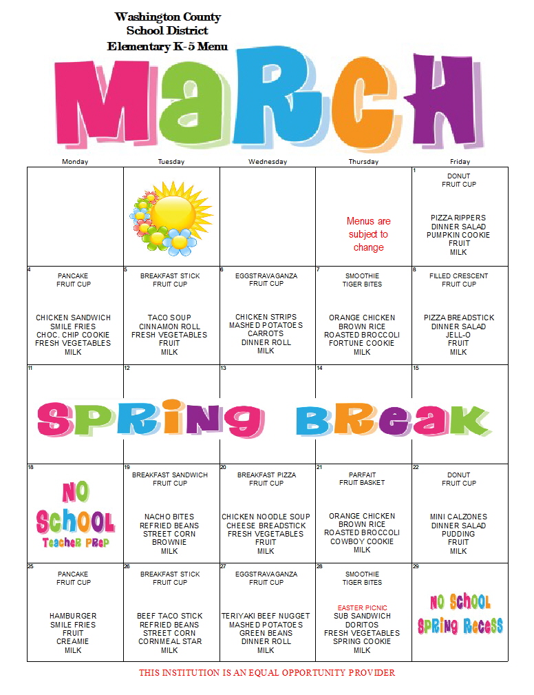 Menus – Food Service